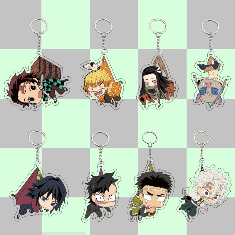 Tanjirou Nezuko Zenitsu Inosuke Suspended keychain Demon Slayer ...