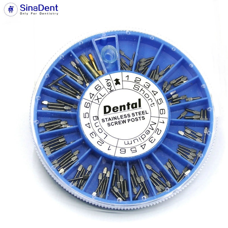 Dental STAINLESS STEEL Screw Post 120pcs&2Key Dental Screw Post Dental ...