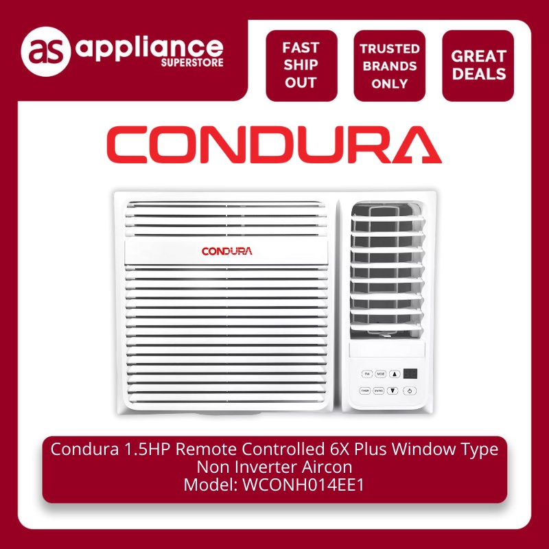 Condura 1.5HP Remote Controlled 6X Plus Window Type Non Inverter Aircon ...