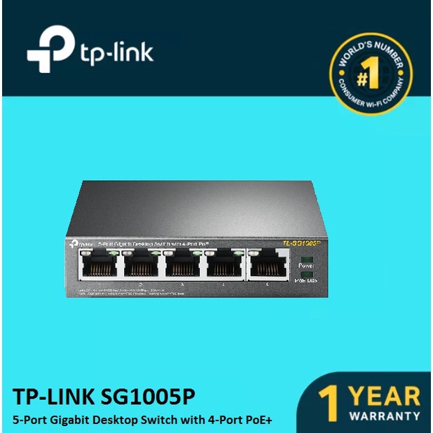 Tp-Link TL-SG1005P 5-Port Gigabit Desktop Switch with 4-Port PoE | Shopee Philippines