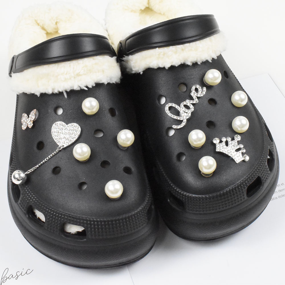 croc Accessories Charms Set Pearl Crown croc jibits Charm Hole Shoes ...