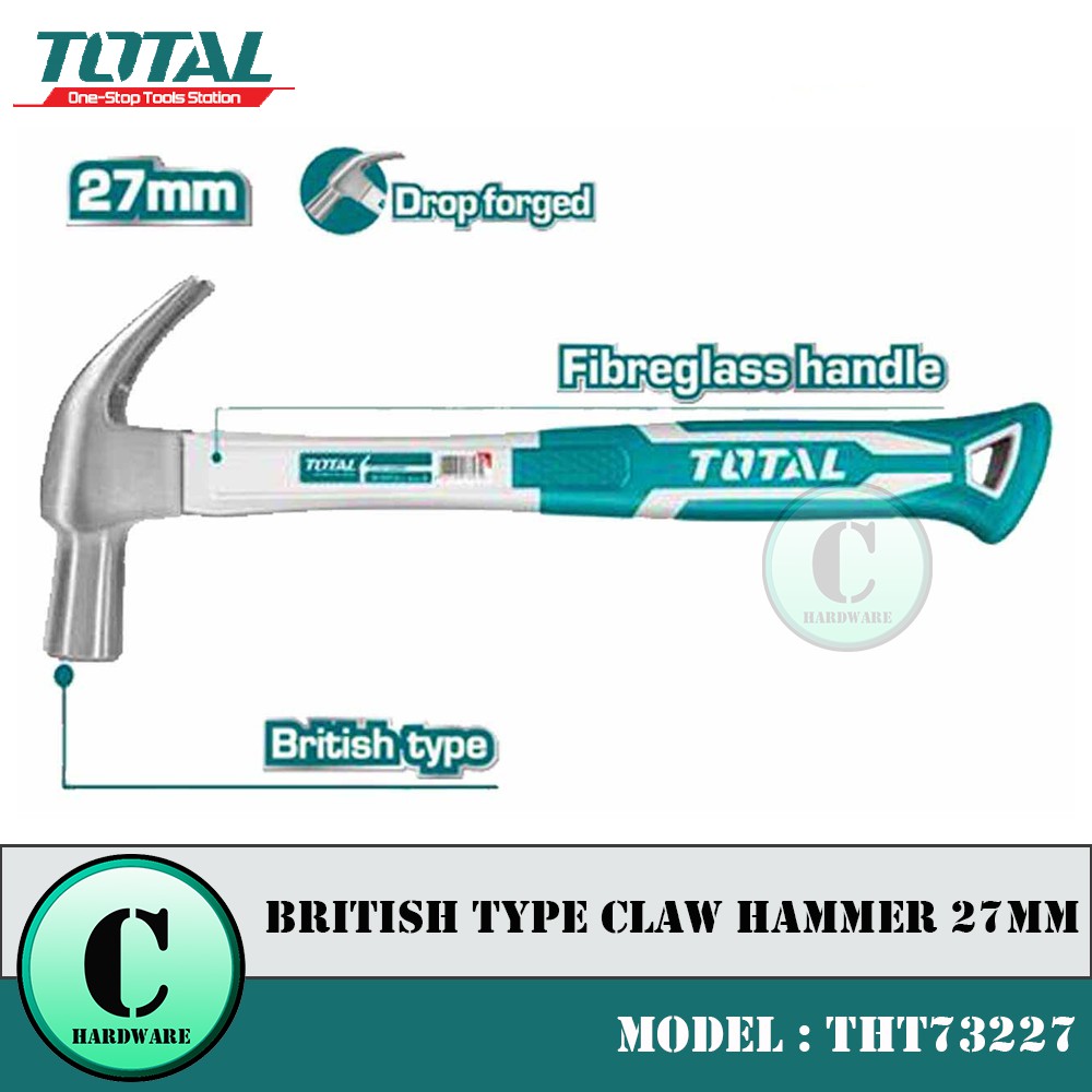 TOTAL Type Claw Hammer 27mm (THT73227) | Shopee Philippines
