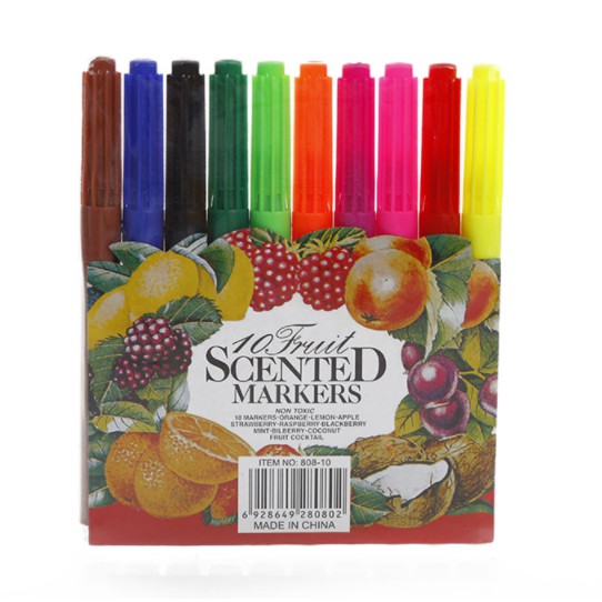A21 COD PD 10 in 1 SCENTED MARKERS WITH NEON INK ARTWORK FRUIT SCENT ...