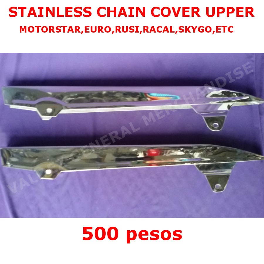 RACAL , RUSI 125, SKYGO 125, PLAIN" Chain Cover Upper Stainless, PANTRA ...