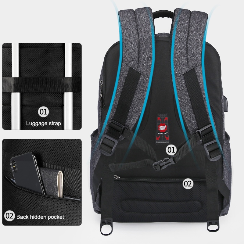 Tigernu 3221A Antifouling Laptop Backpack with USB Port(15-17 ...