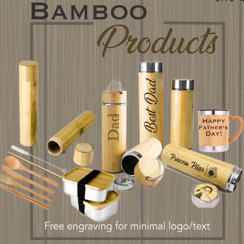 Personalized/Customized Bamboo Products with Laser Engraved | Shopee ...