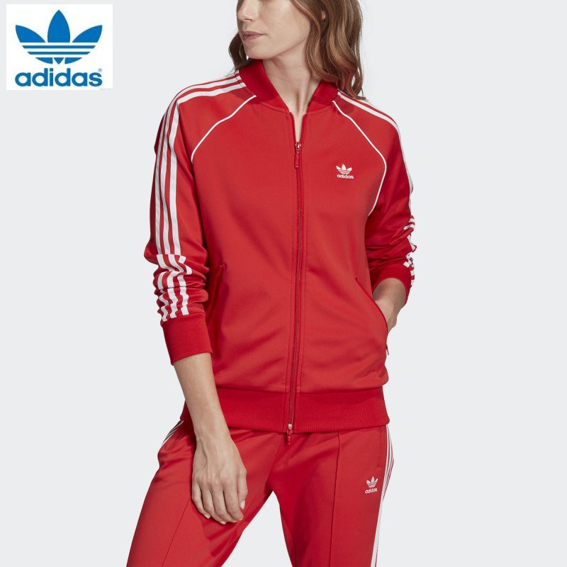 Adidas Women's Originals Superstar Track FM3313 Red / White Jacket ...