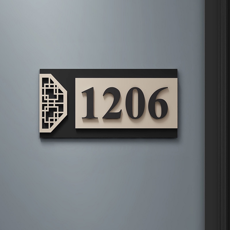 NFXT Wood grain house number plate home custom hotel room number plate ...