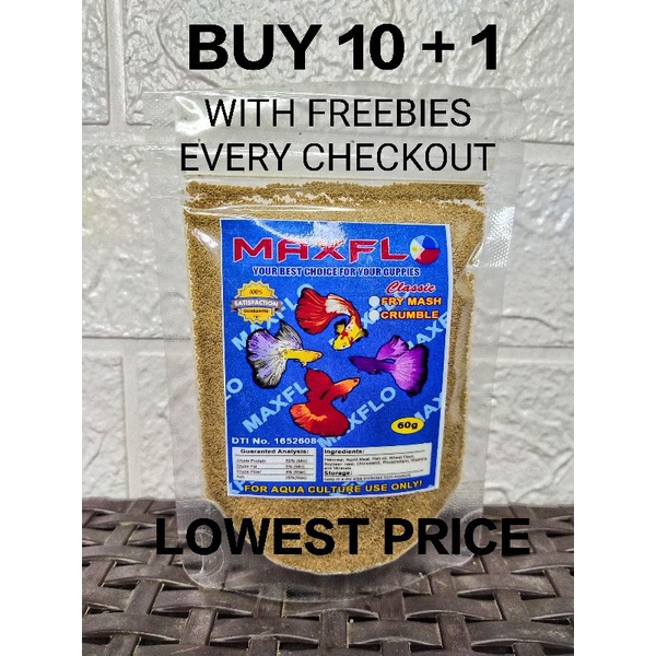 MaxFlo Guppy Fish Food- Fry Mash and Crumble | Shopee Philippines