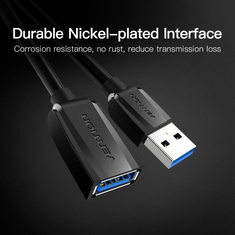 Vention USB Extension Cable USB 3.0 Data Cable 1.5M Black usb male to ...