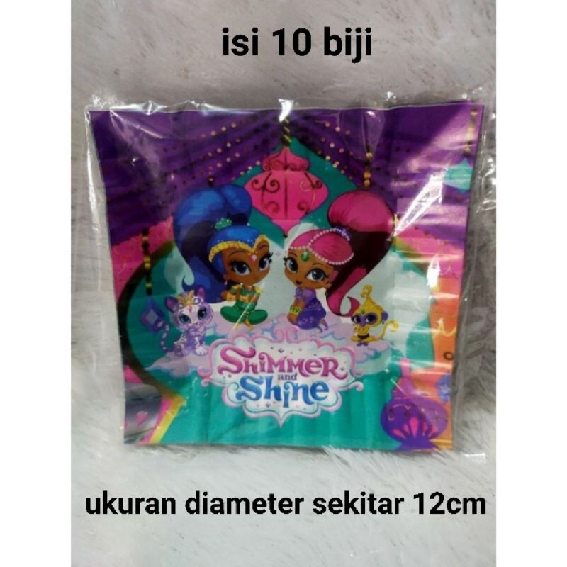 piring kertas kue caje ulang tahun happy birthday karakter shimmer and ...