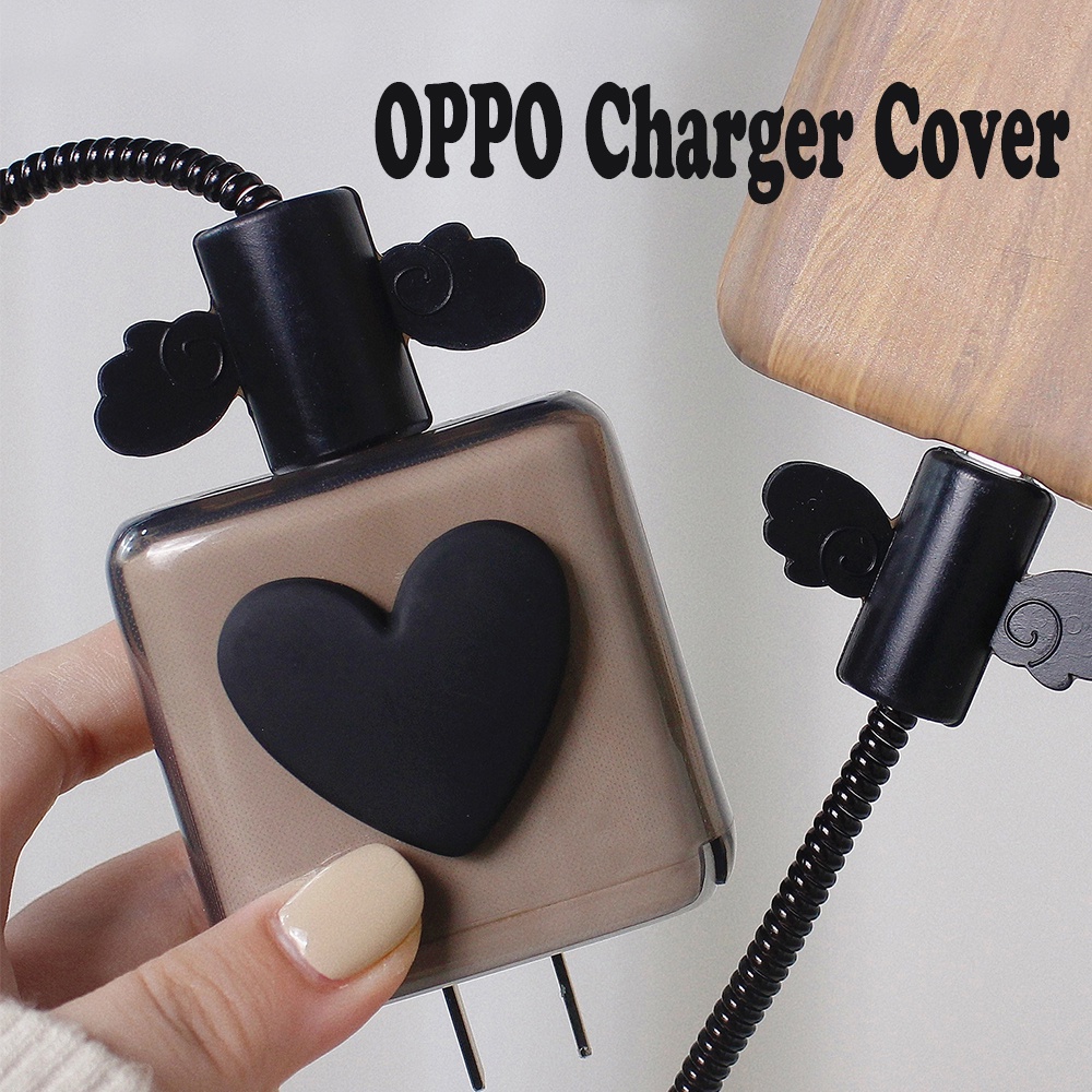 OPPO Charger Cover Protector Grey Transparent Series Cute Cartoon With ...