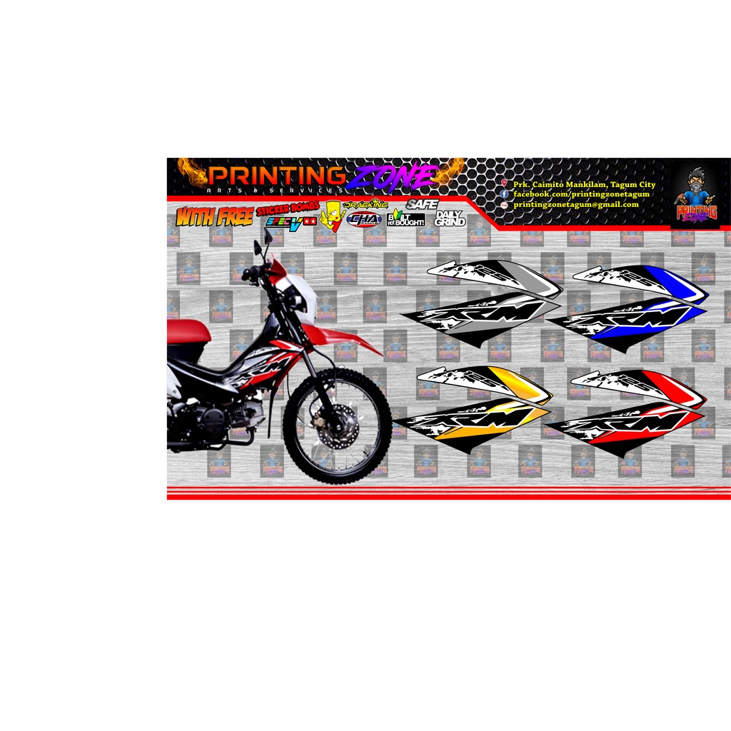 HONDA XRM 125 Trinity Stock Sticker Decals High Quality and Durable ...