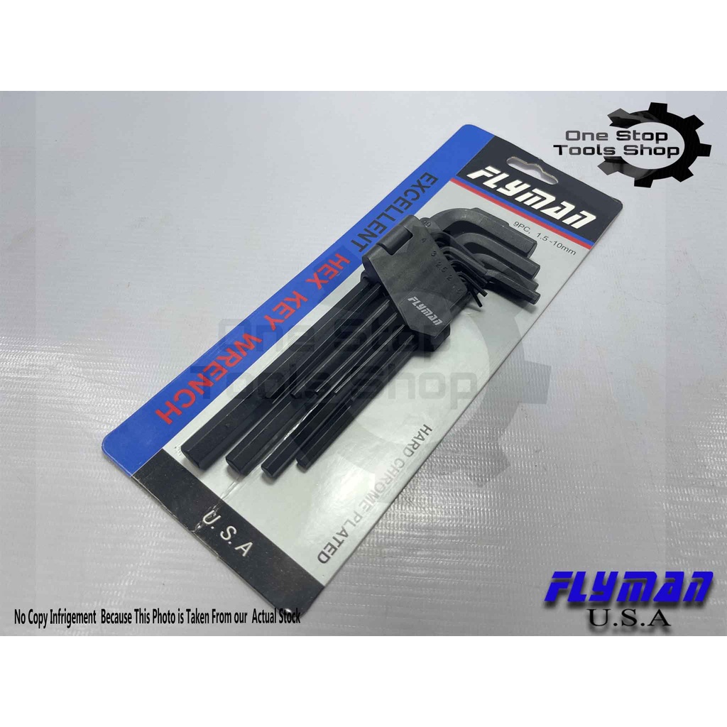 ONE STOP TOOL SHOP Original Flyman 9 Pcs. Allen Wrench Set (HEX KEYS) 1 ...