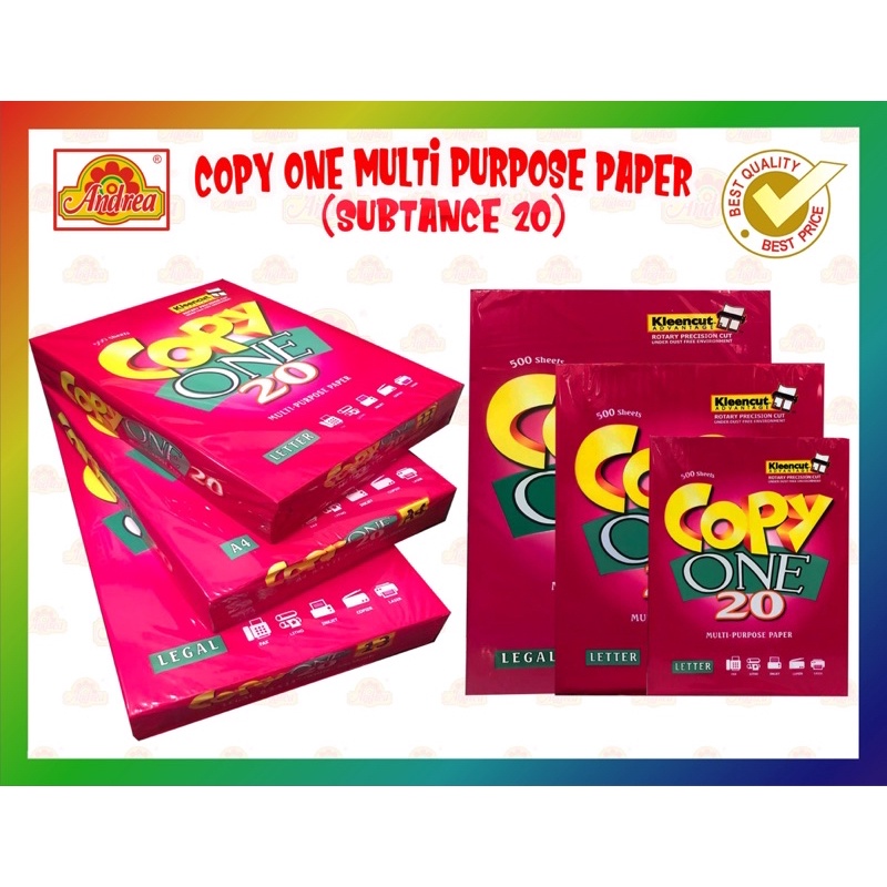 COPY ONE multipurpose paper 70 gsm. subtance 20 (Short,A4,Long)| Andrea ...