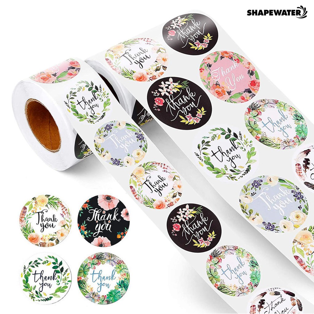 Sticker 500Pcs Pattern Thank You Stickers Wraps Wedding Card Decals ...