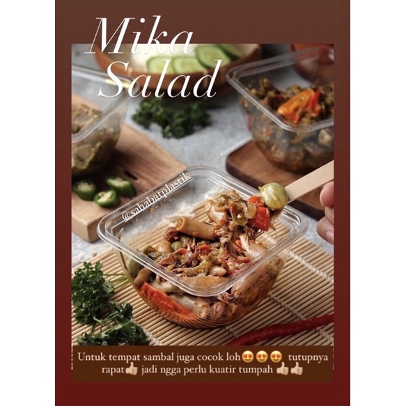 25pcs MIKA SALAD 12x12cm (Plastic Packaging Boxes Plastic Container ...