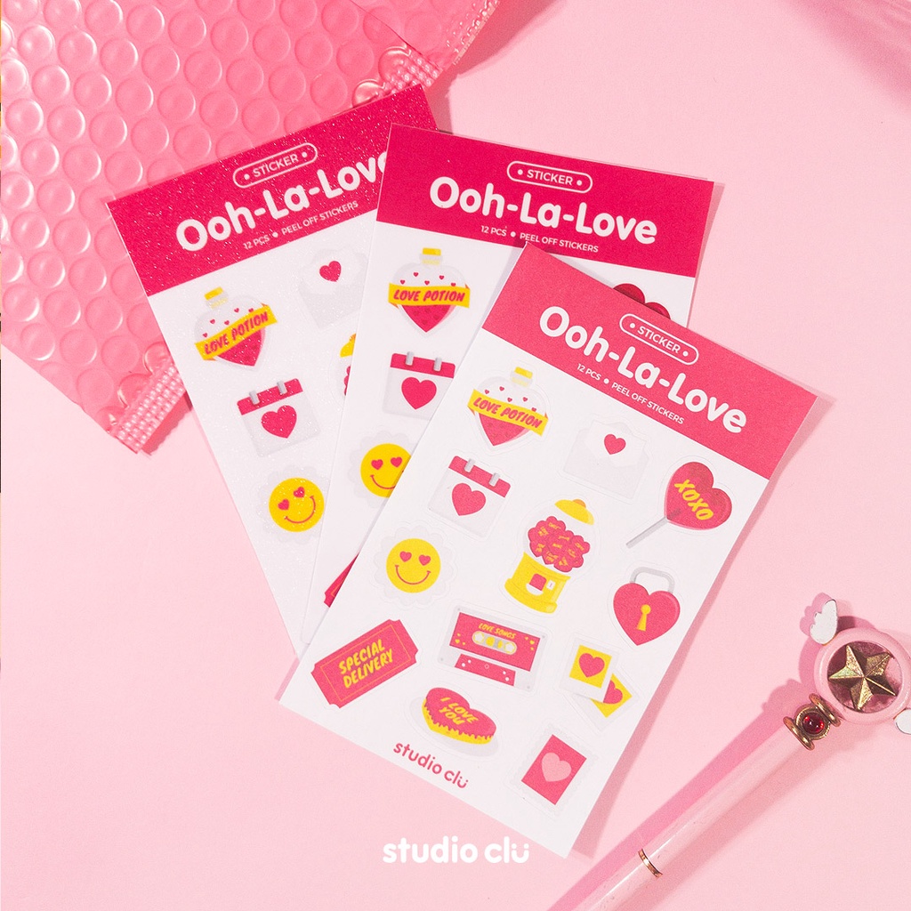 Ooh-La-Love Vinyl Sticker Sheet | Heart Cute Journal Deco | Studio Clu ...