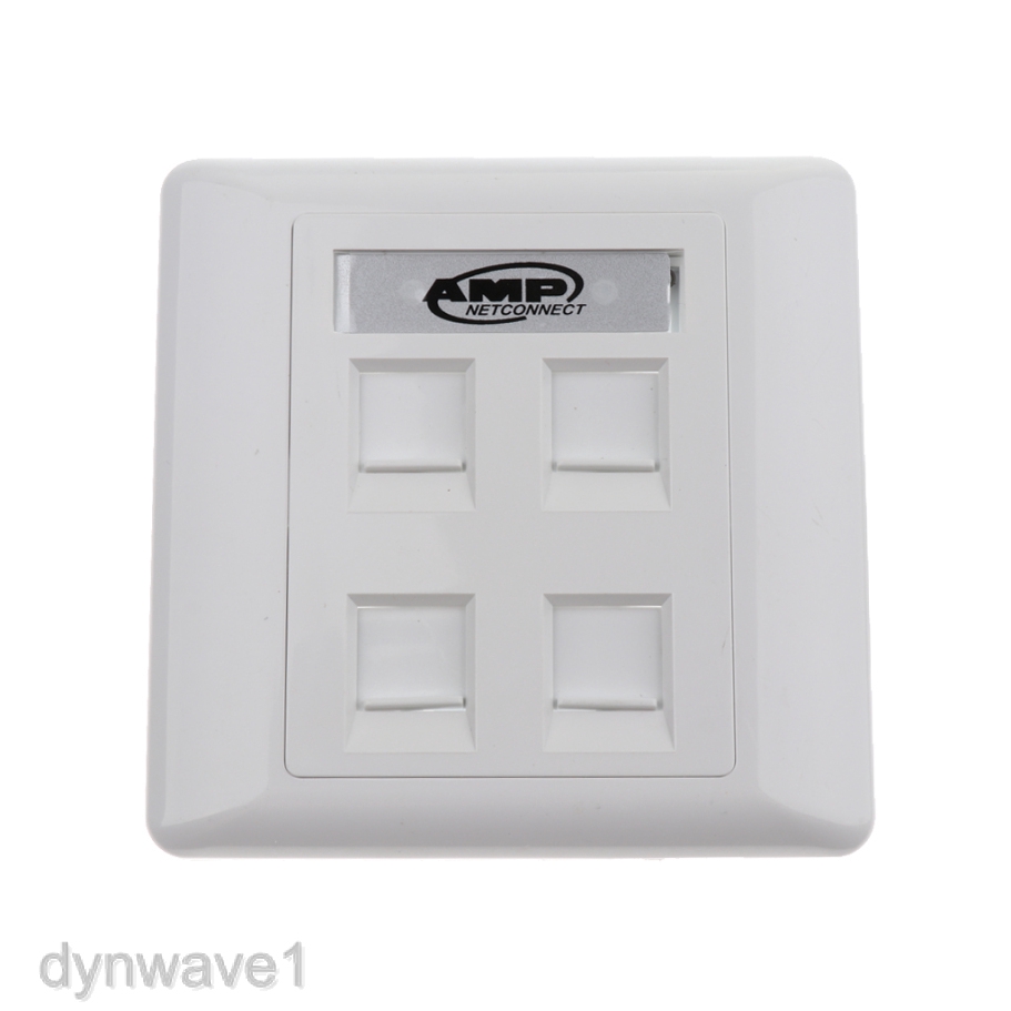 4 Port Wall Outlet Face Plate 2 Way RJ45 Network Ethernet Jack | Shopee ...