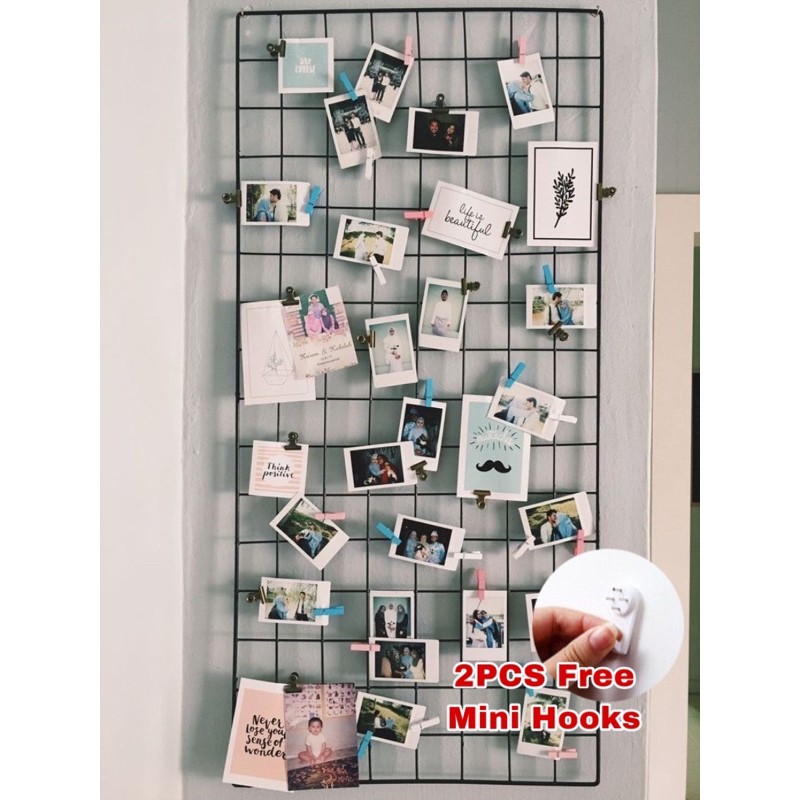 [30x84cm] Wire Wall Grid Panel Mesh Iron Decor Organizer Frame Design ...