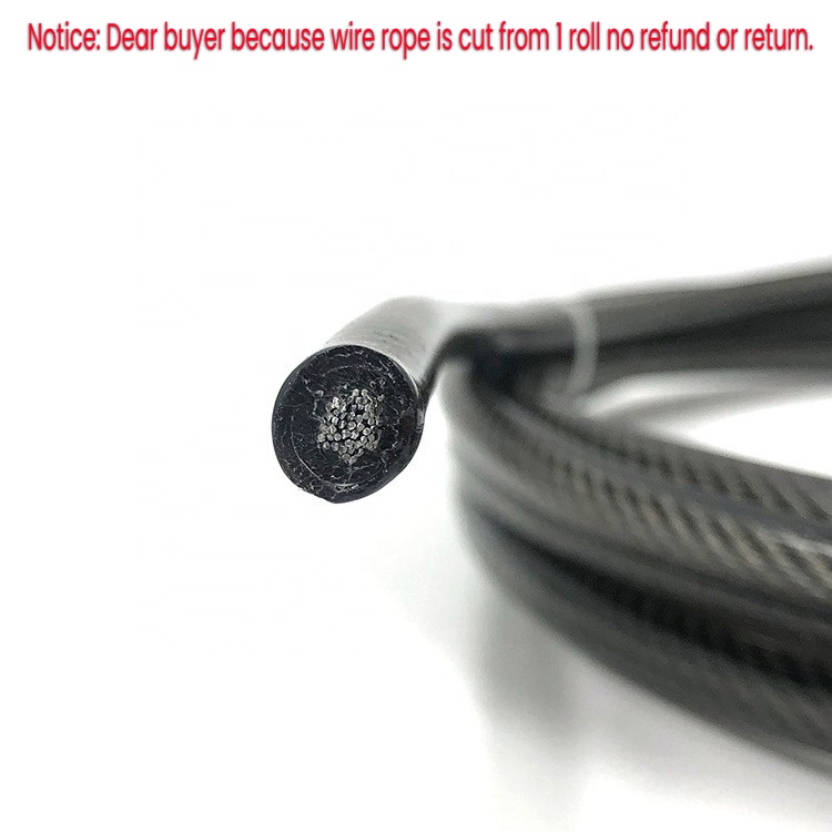 4mm PVC 30m 50m 100m Plastic Coated Wire Rope Galvanized Steel Wire ...