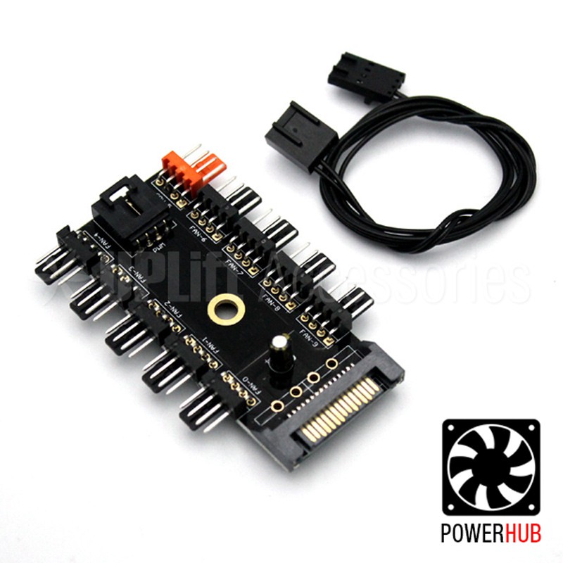 SATA to 10x 4-Pin Fan Power Hub with PWM for PC Cooling Fans | Shopee ...