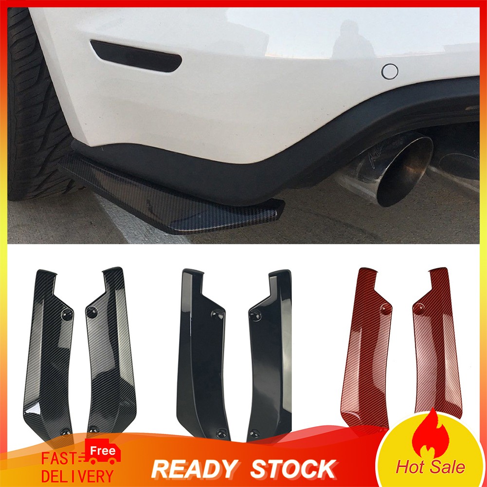 【Ready Stock】2Pcs Universal Car Rear Bumper Lip Spoiler Diffuser ...