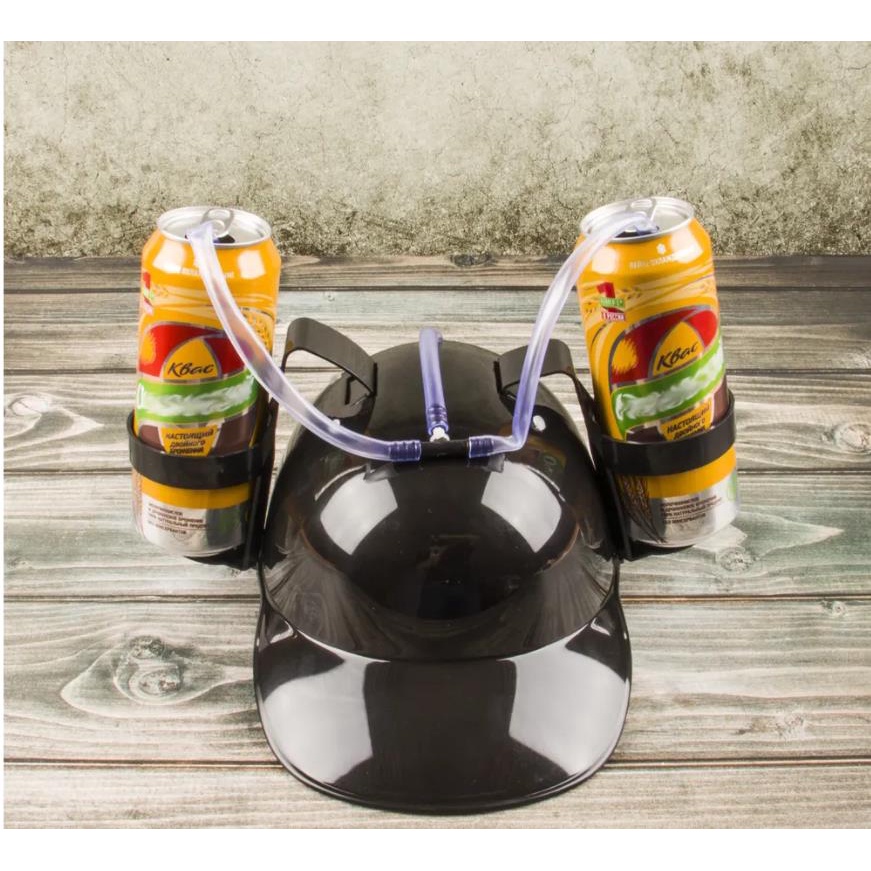 Helmet with canned bracket black EUREKA, beer helmet, souvenir helmet ...