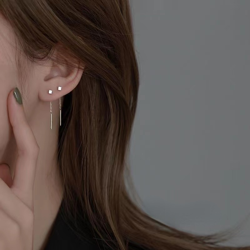 S925 Sterling Silver Ear Bone Nails Earrings Buckle Earrings Screw ...