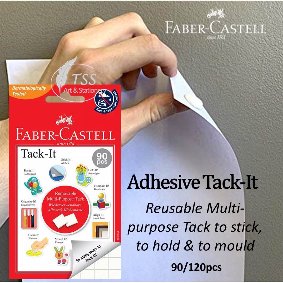 Faber-Castell Tack It Adhesive 90 / 120 pcs (White) - Removable ...