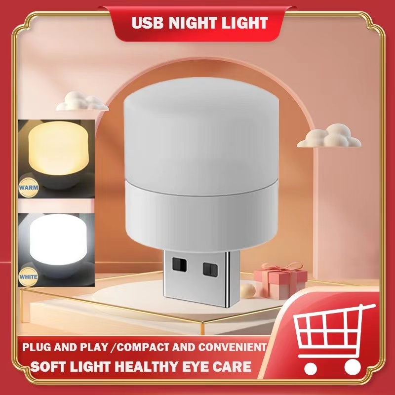 Night Light Bedroom USB LED Light Portable Energy Saving Lamp ...