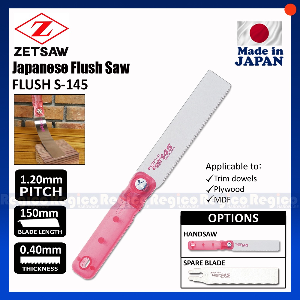 ZETSAW Japanese Hand Saw Flush Saw Flush S-145 Regico Hardware | Shopee ...