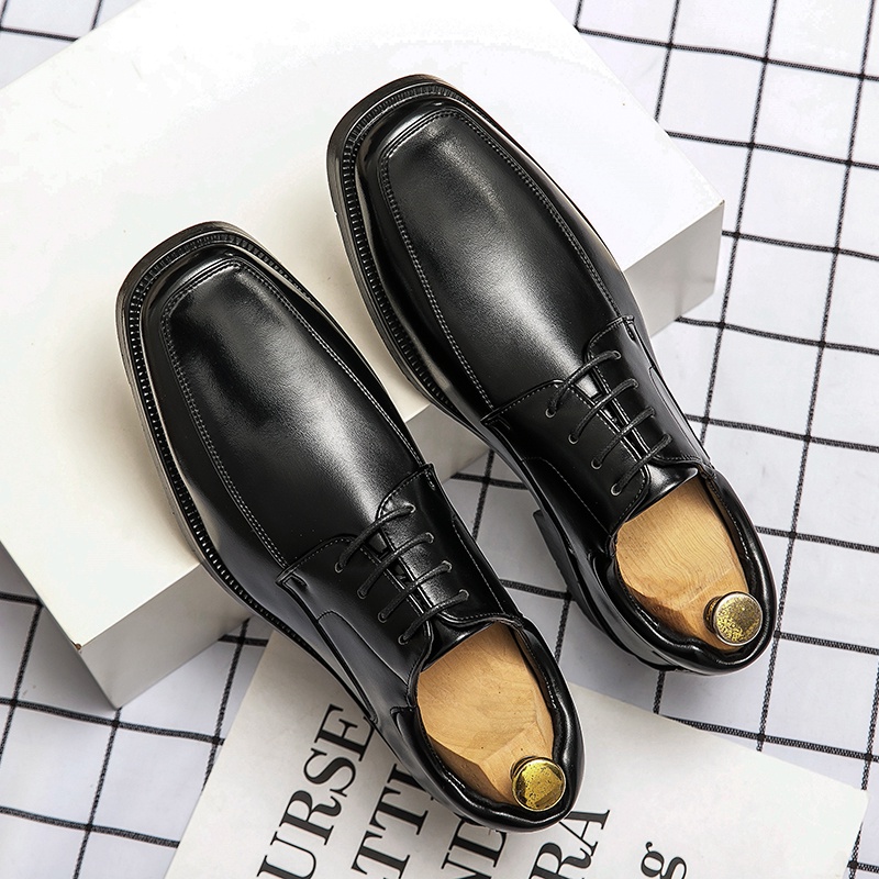 Men s Lace up Shoes Square Toe Men s Business Formal Wedding Dress