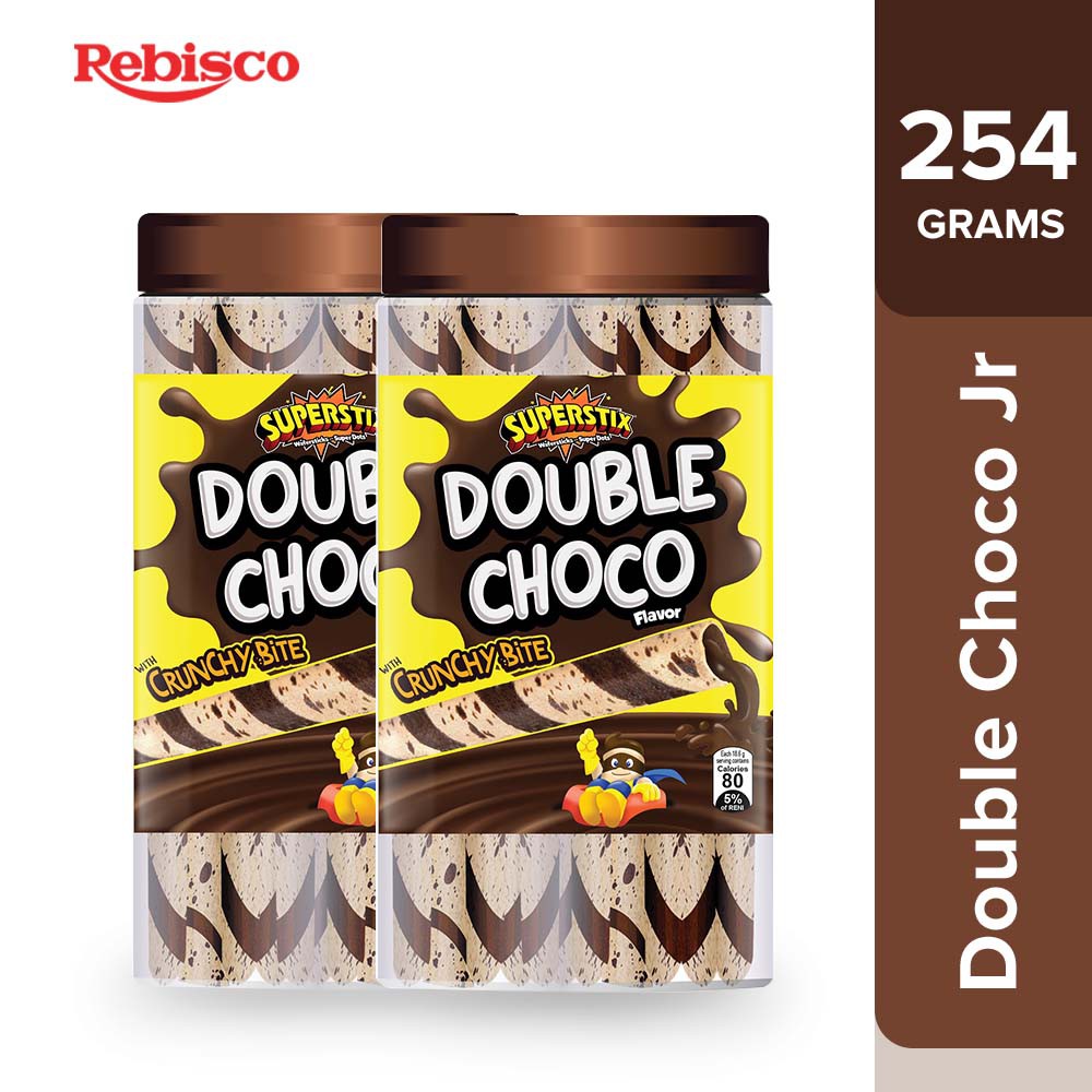 Superstix Rebisco Double Choco Jr 6.0g x 40Pcs 240.0g Per Jar Set of 2 ...