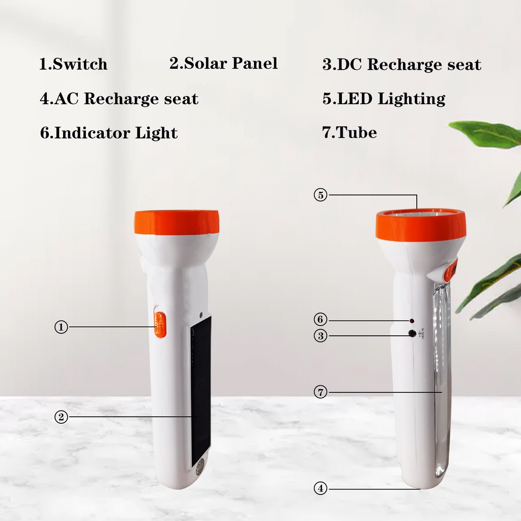 NSS 3 in 1 LED Rechargeable Emergency light and solar panel Torch with ...