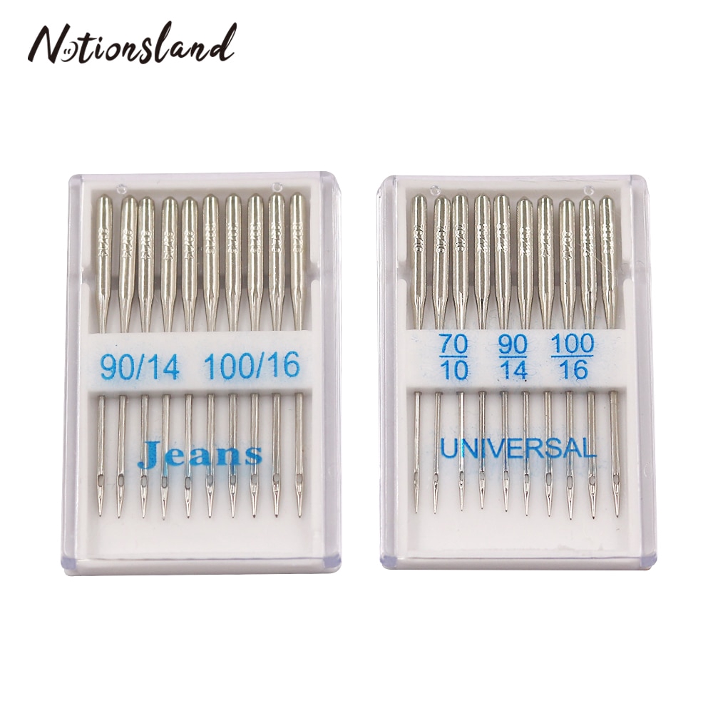 20Pcs/Set Silver Sewing Machine Needles Ball Point Head 70/10 90/14 100 ...