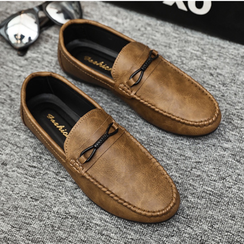 Leather shoes men's summer breathable men's shoes casual shoes office ...