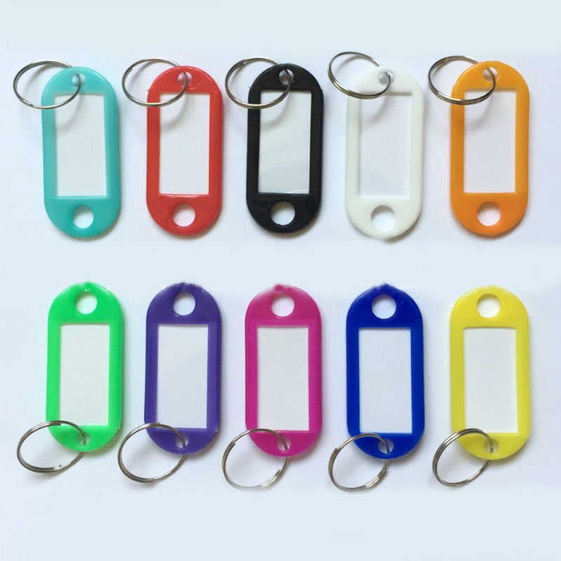 1/5pcs Colorful Plastic Marking Labels Keychain Classification Tags Key ...