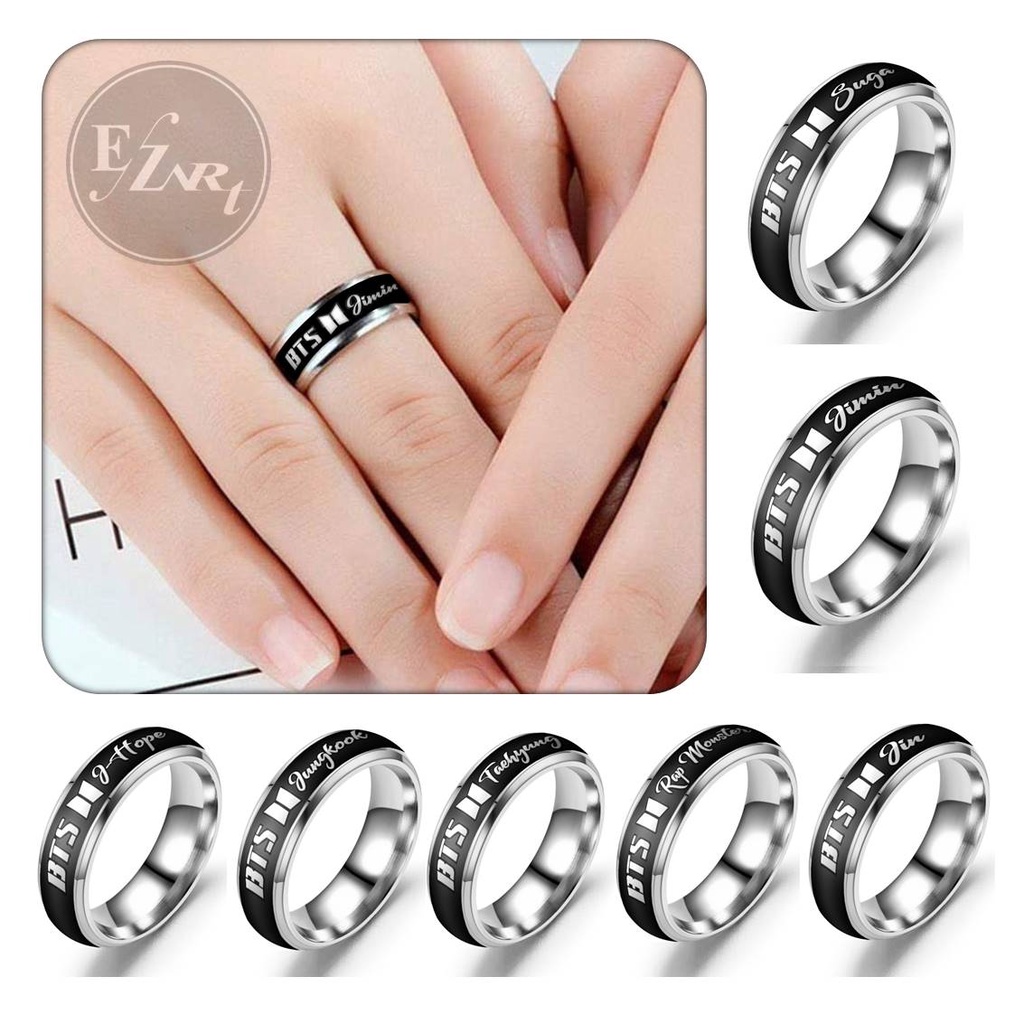 HITAM Bts MEMBER Name Ring KPOP RM JIN SUGA J-HOPE JIMIN V JUNGKOOK ...