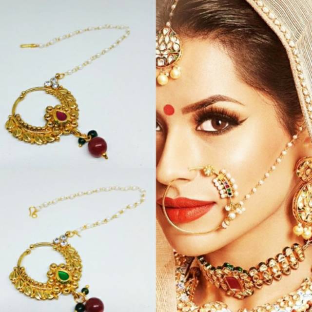 Nose earrings/nath chains/Indian accessories | Shopee Philippines