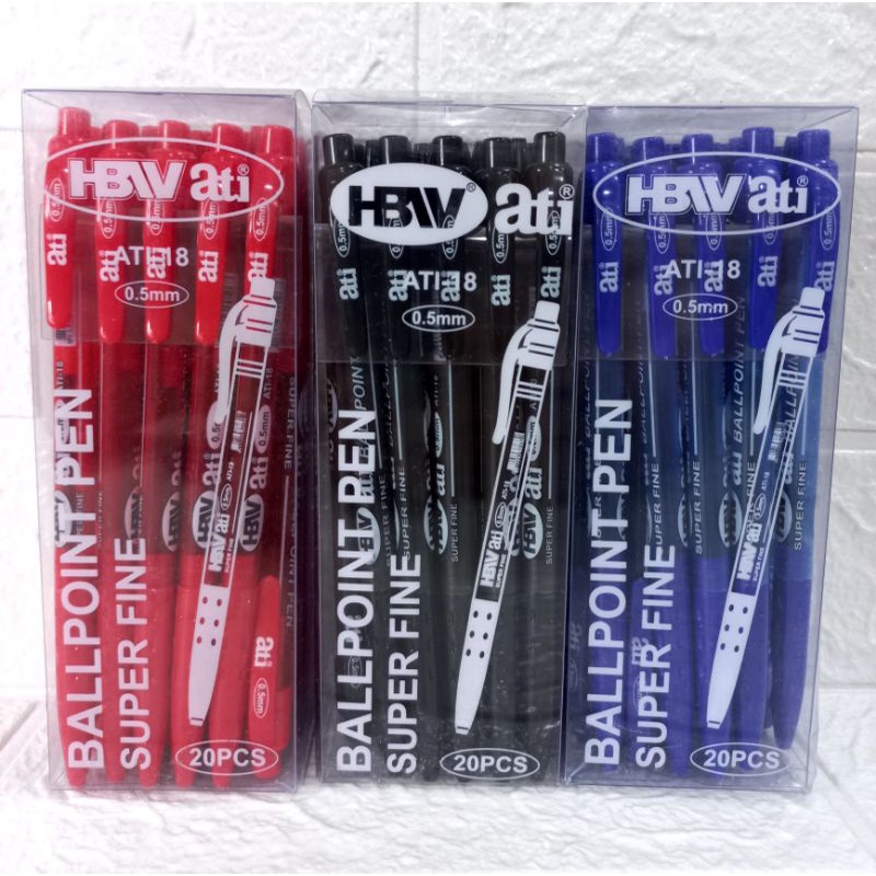 20 Pieces HBW Ati Retractable Ballpoint Pen 0.5mm | Shopee Philippines