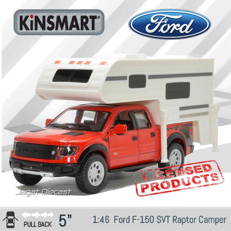 Kinsmart Ford F-150 SVT Raptor Camper Toy Car Camper Jagat Diecast ...