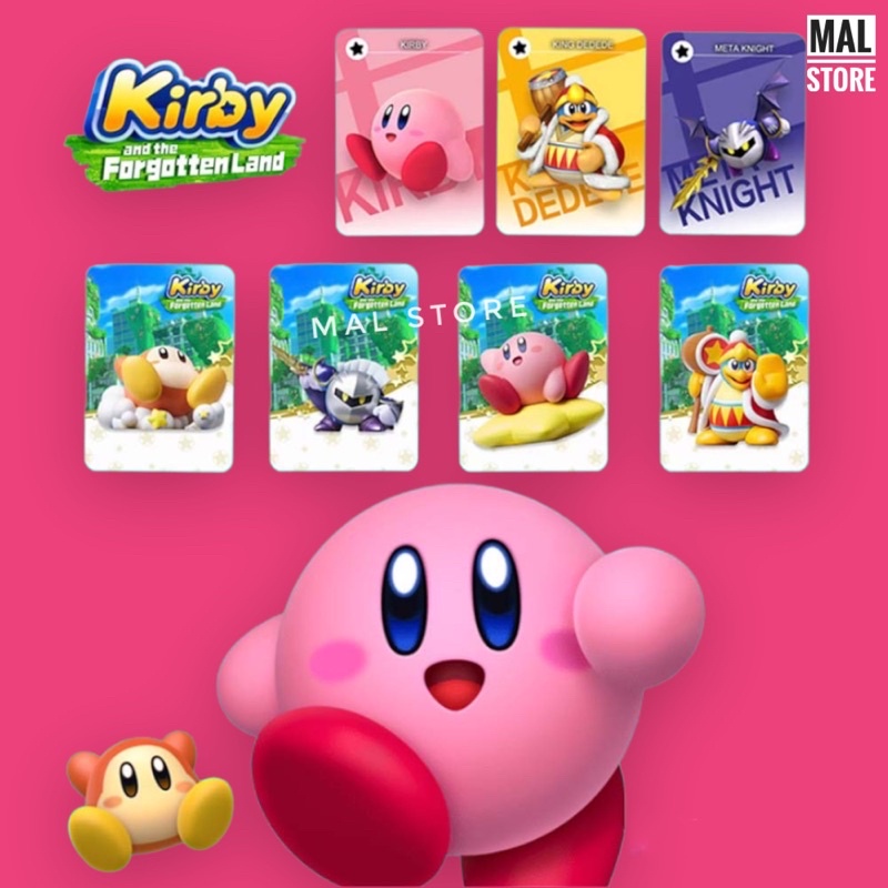 Kirby and The Forgotten Land Mini Card Amibo NFC Collection 7 pcs ...