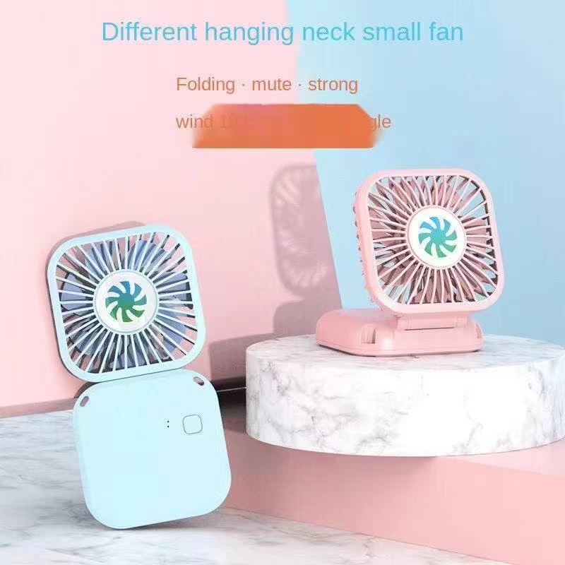 usb charging hanging neck small fan outdoor fan folding mini multi ...