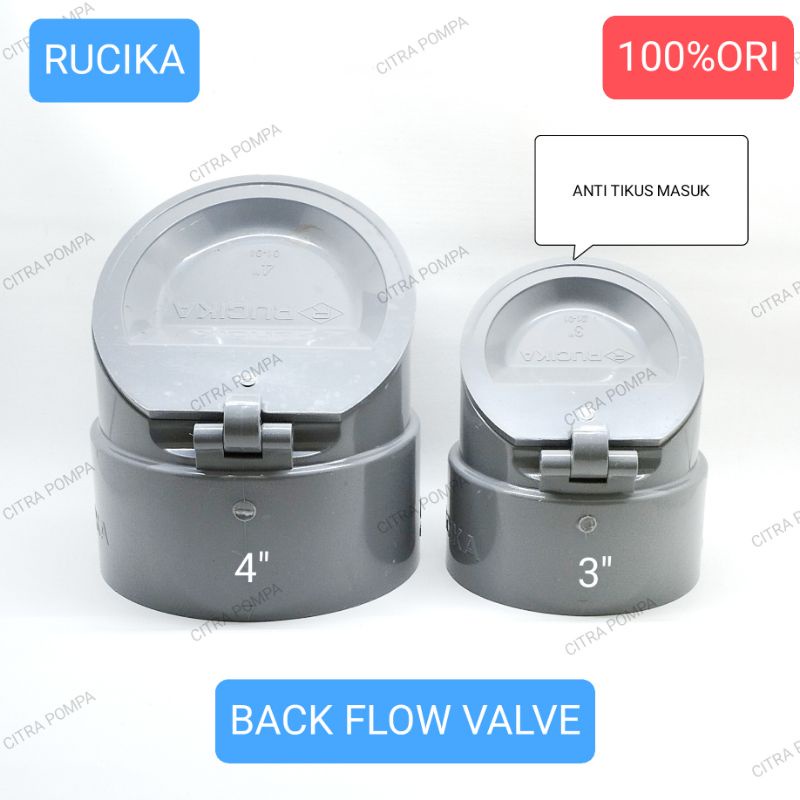 Rucika BACK FLOW VALVE 3" and 4"/ ANTI RATS IN pvc pipes | Shopee ...