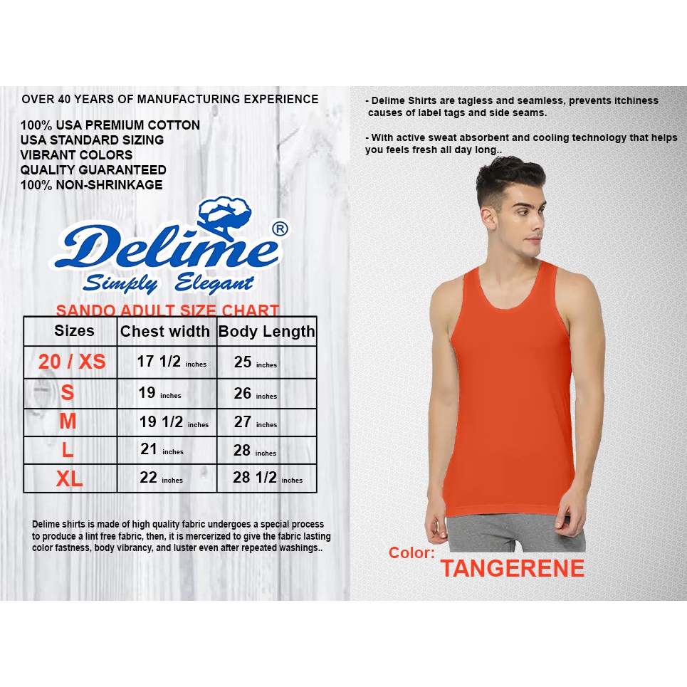 Delime Adult Sando Plain (Tangerine) | Shopee Philippines