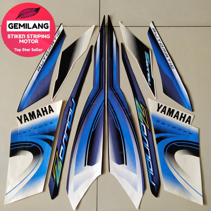 PUTIH Striping Decal Pole Sticker yamaha nouvo z 2007 2008 White Blue ...