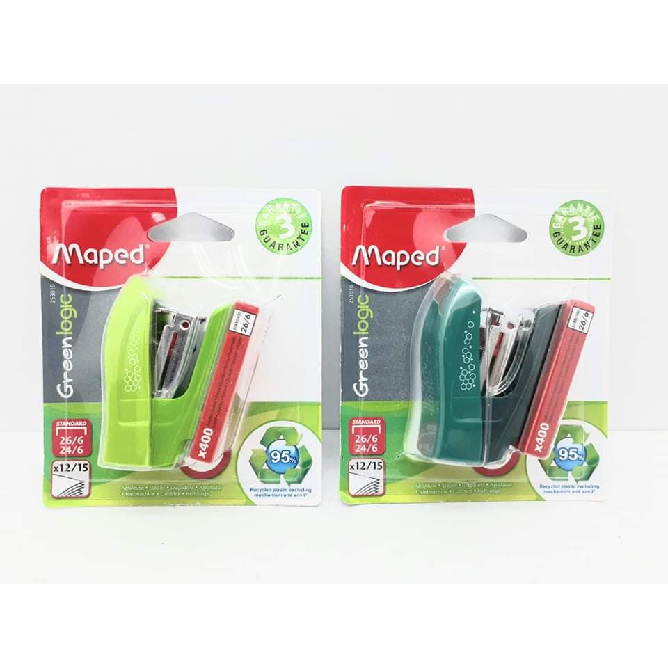 MAPED GREEN LOGIC MINI STAPLER + STAPLE WIRE | Shopee Philippines