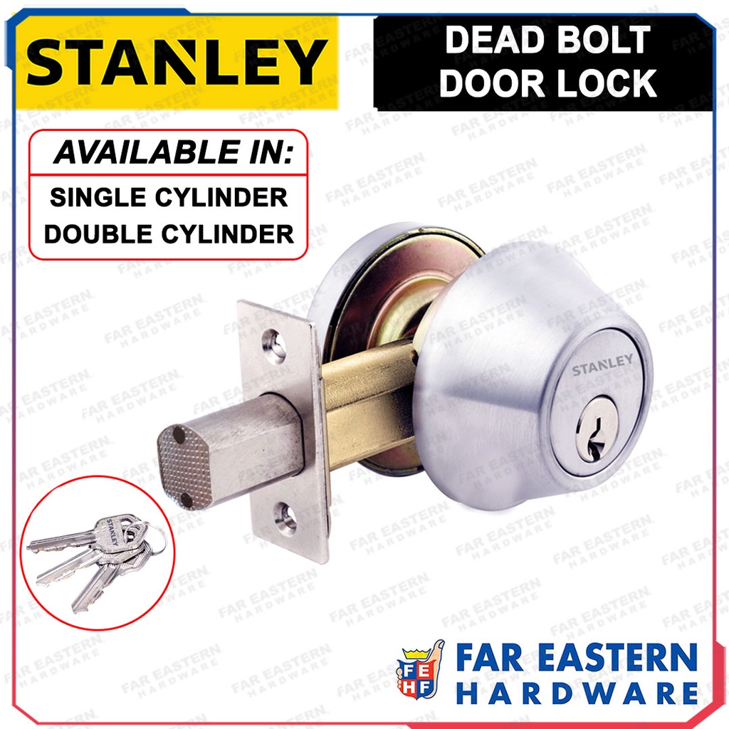 STANLEY Dead Bolt Single | Double Cylinder Stainless Steel Deadbolt ...