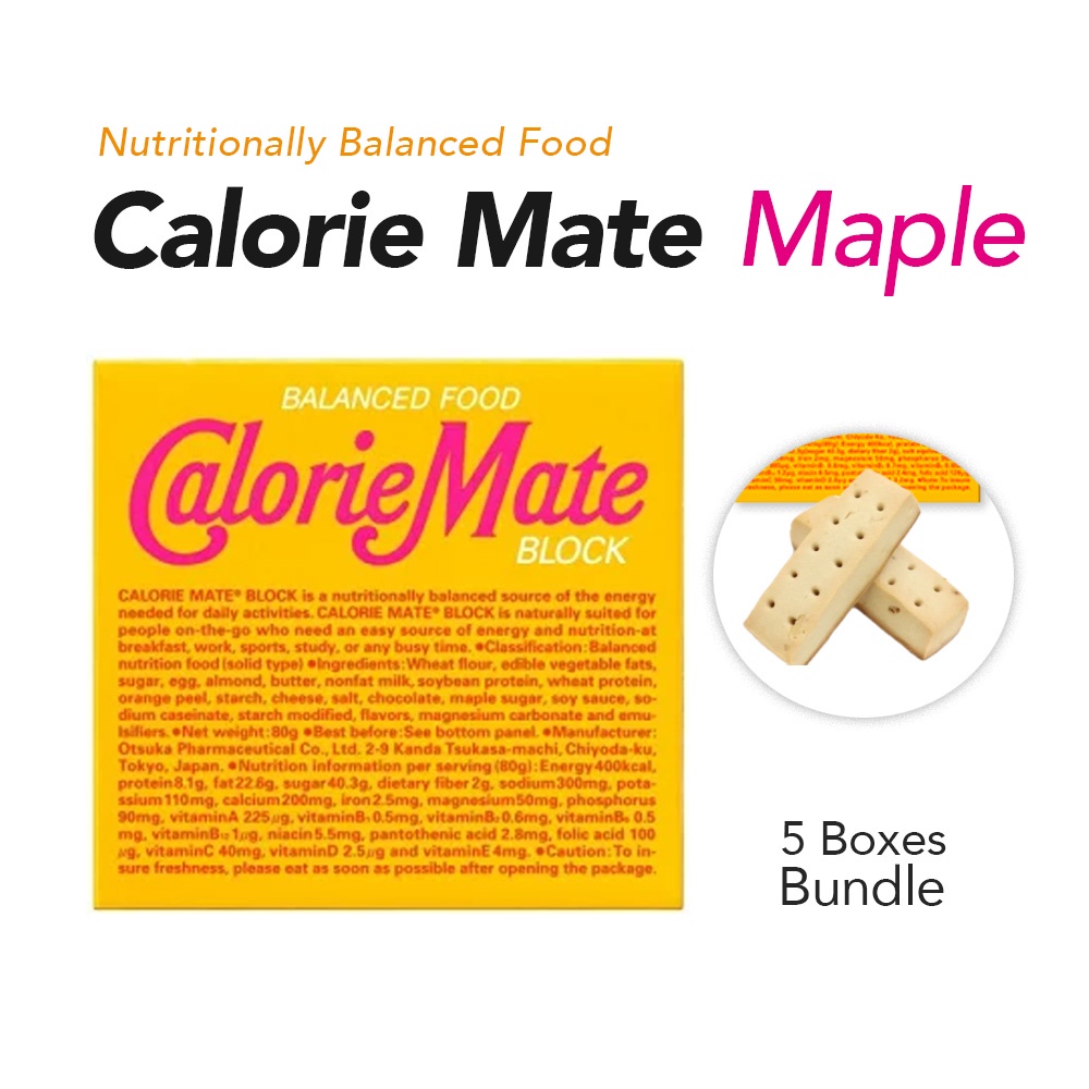 Calorie Mate Balanced Food Snack by Otsuka Maple Flavor 5 BoxesMade in ...